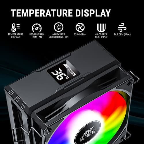 Ant Esports ICE-C612 Digital ARGB 120mm CPU Air Cooler - HOTSHIFTPC